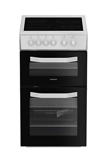 Hotpoint HTE5VCW 50cm Electric Twin Cooker with Ceramic Hob - White ...