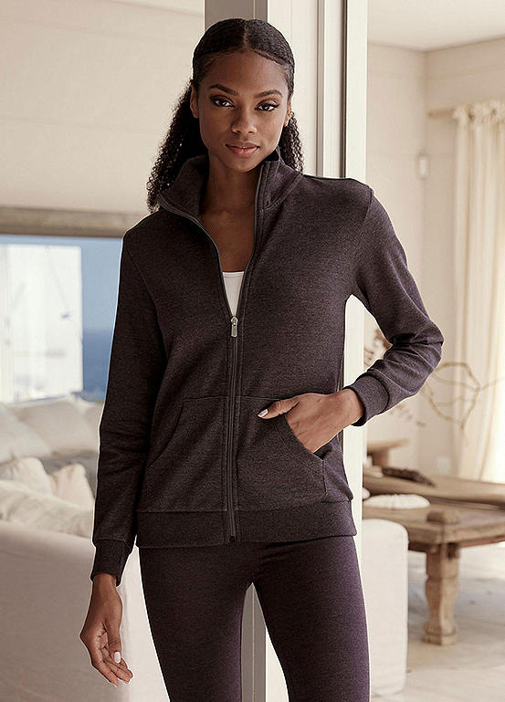 Bench Logo Embroidered Sweat Jacket by Bench Loungewear | LASCANA