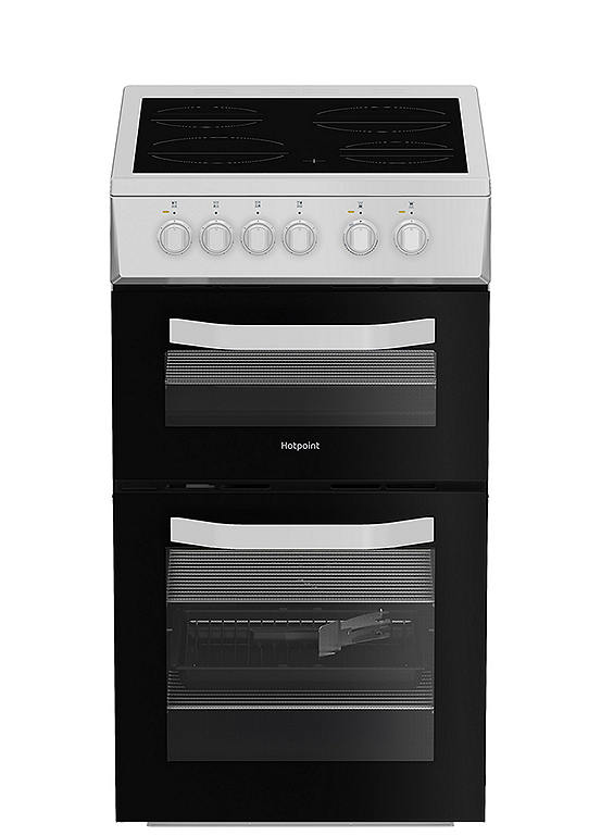 Hotpoint HTE5VCW 50cm Electric Twin Cooker with Ceramic Hob - White ...