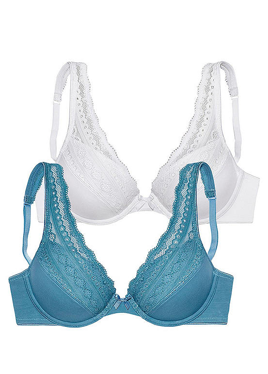 Petite Fleur Lace Trim Push Up Bras | LASCANA